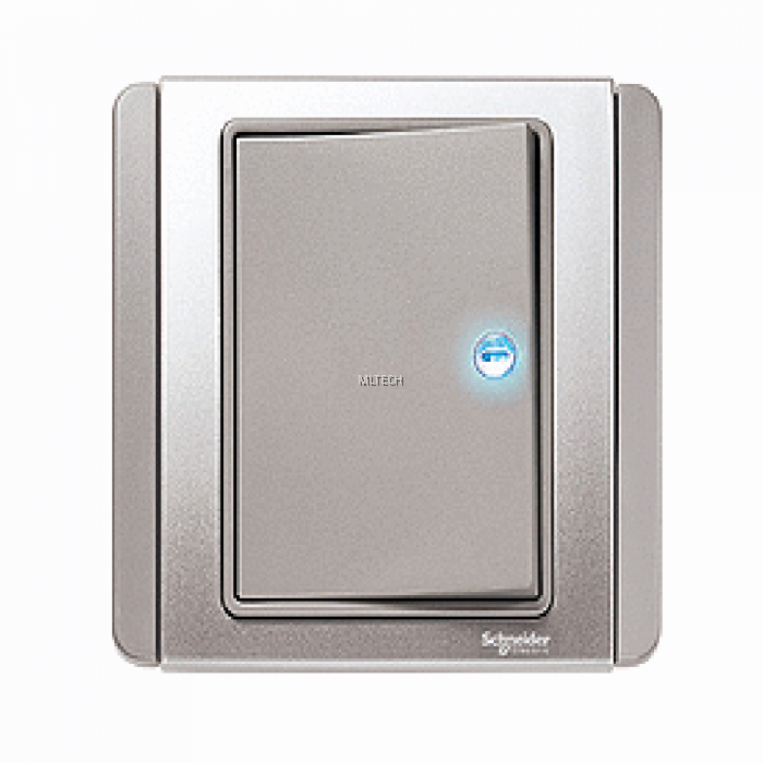 Neo Series - 10A 1 Gang 2 Way Switch With Blue LED, Grey Silver