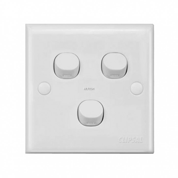 S-Classic Series - 10A 3 Gang 2-Way Switch, White