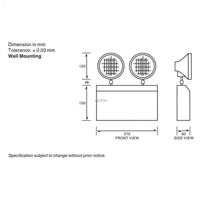 LED-60 TWIN LAMP SELF-CONTAINED EMERGENCY LIGHTING LUMINAIRE