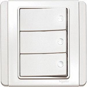 Neo Series - 10A 3 Gang 2 Way Switch With White LED, White