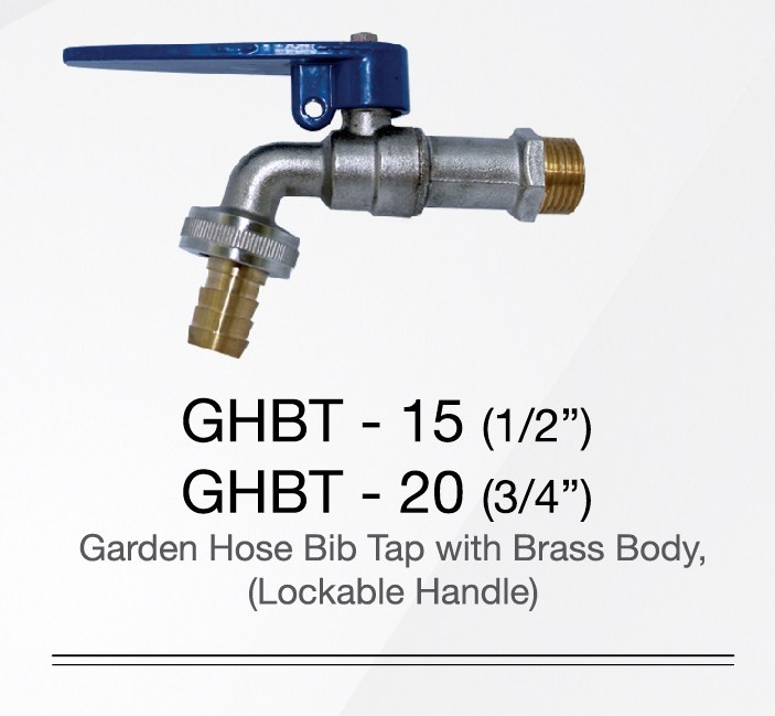 Garden Hose Bip Tap With Brass Body (Lockable Handle)